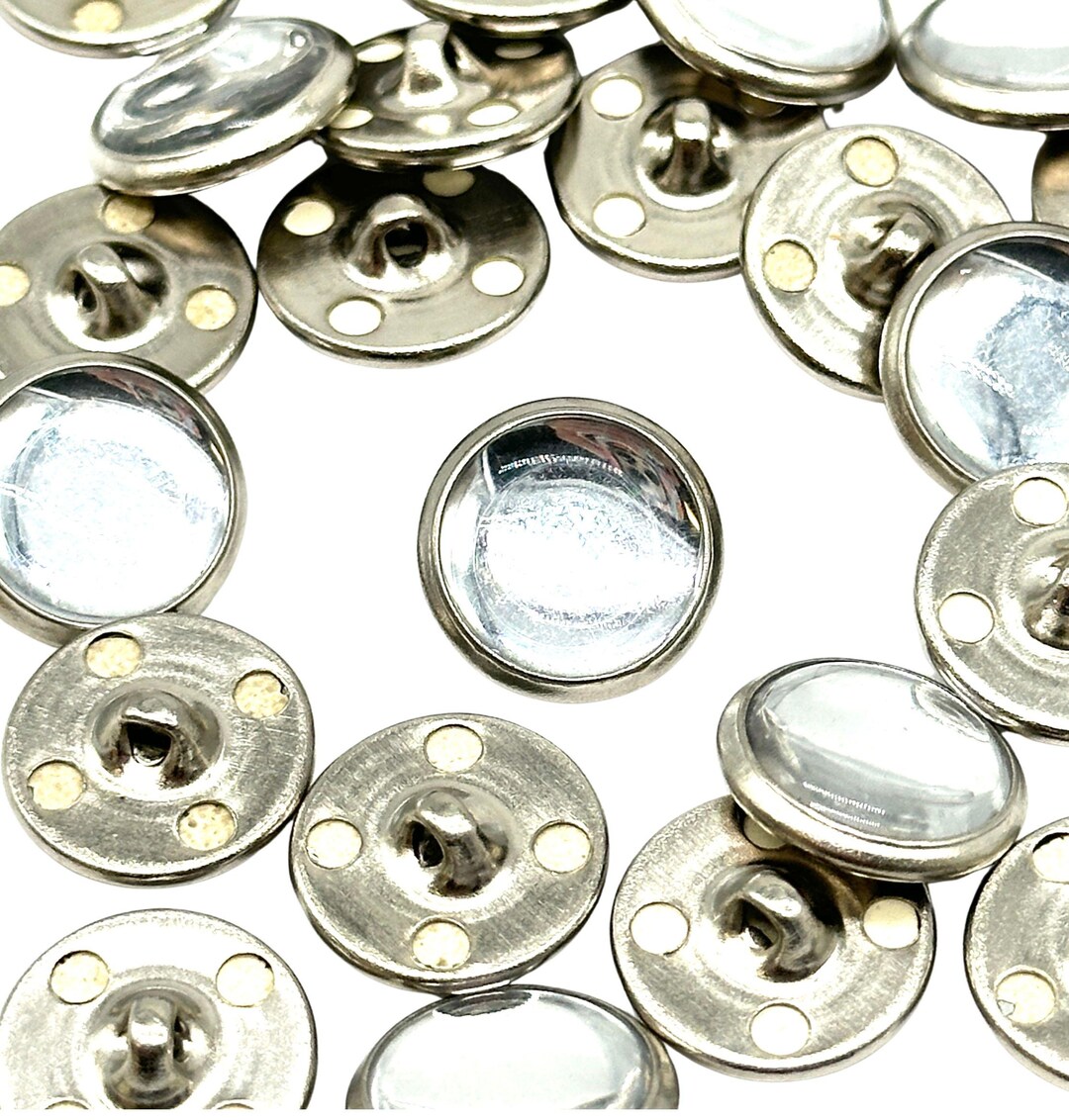12 Vintage Metal Shank Buttons: Silver Round, 11.5-14mm - Etsy