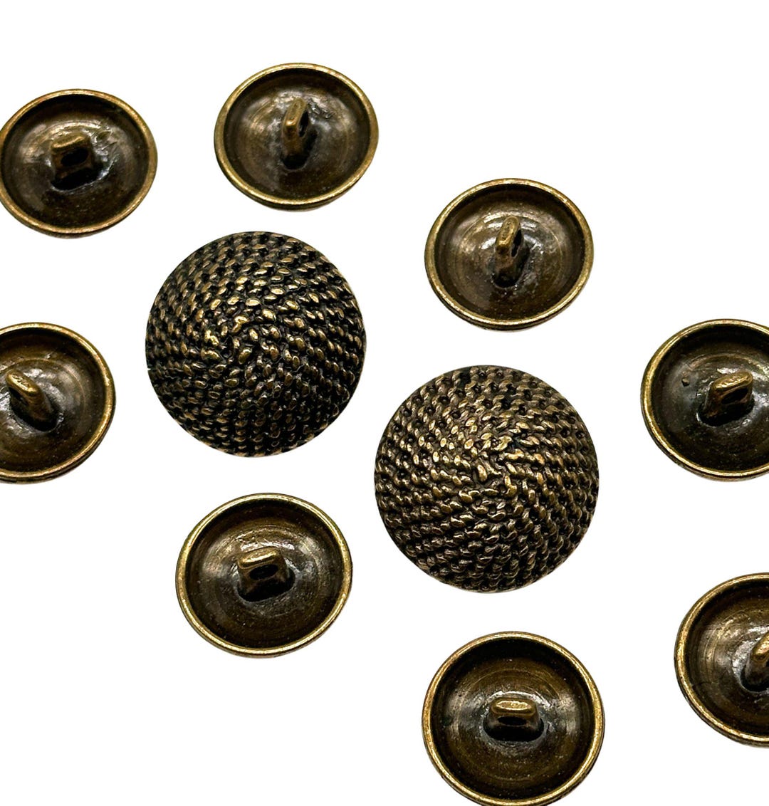 Vintage Antique Brass Metal Buttons: Spiral Weave, Made in Italy (12 ...