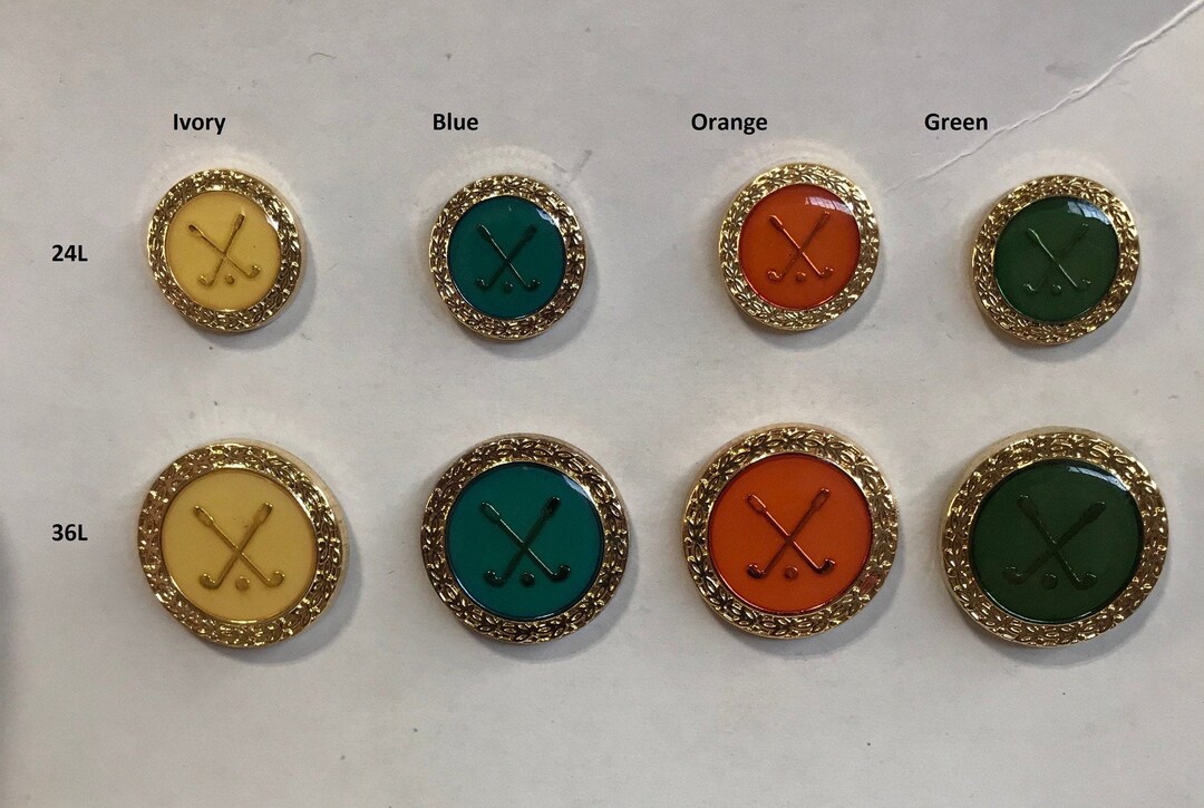 1 Dozen golf Theme Vintage Shank Buttons K5442 Available in Colors and ...