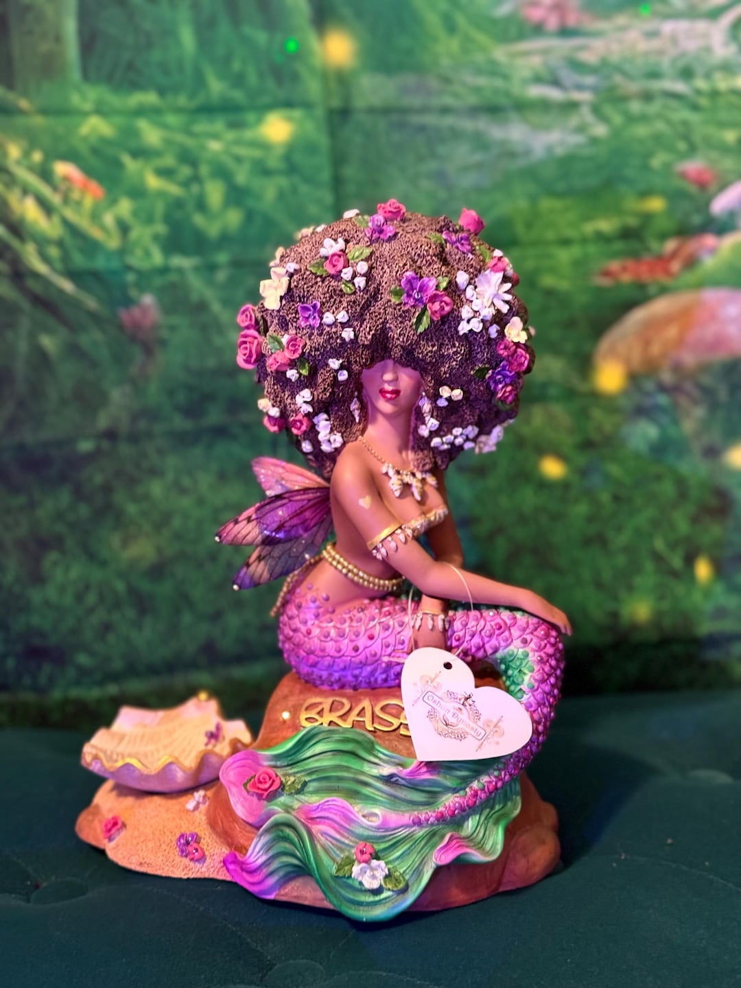 Black Mermaid Statue Beautiful African American Mermaid Figurine - Etsy