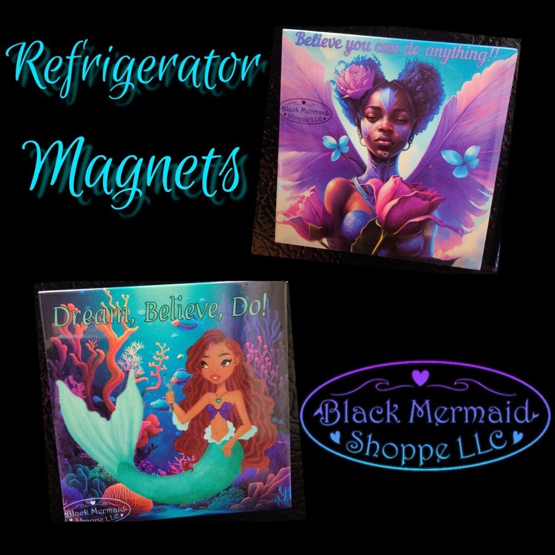 Mermaid and Fairy Refrigerator Magnets - Etsy
