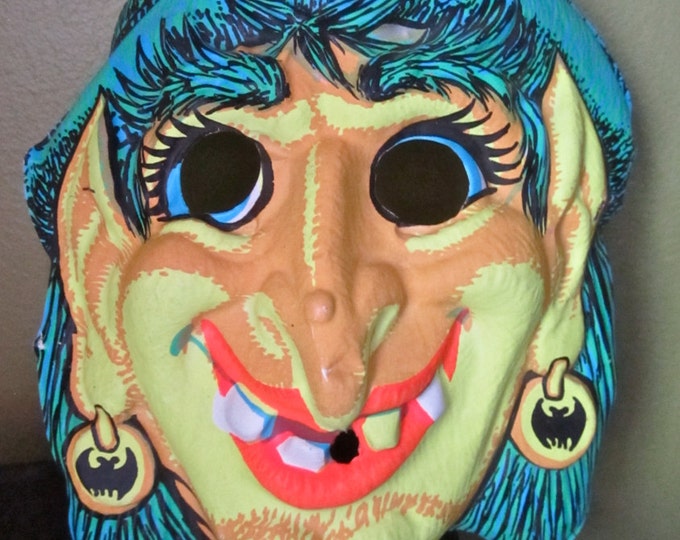Vintage Classic Gypsy/witch/fortune Teller/ Old Crone Halloween Mask ...
