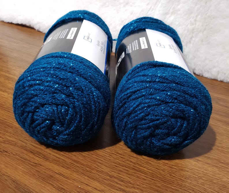 Mainstays Sparkle Metallic Acrylic Yarn Teal Blue Lot of 2 Skeins - Etsy