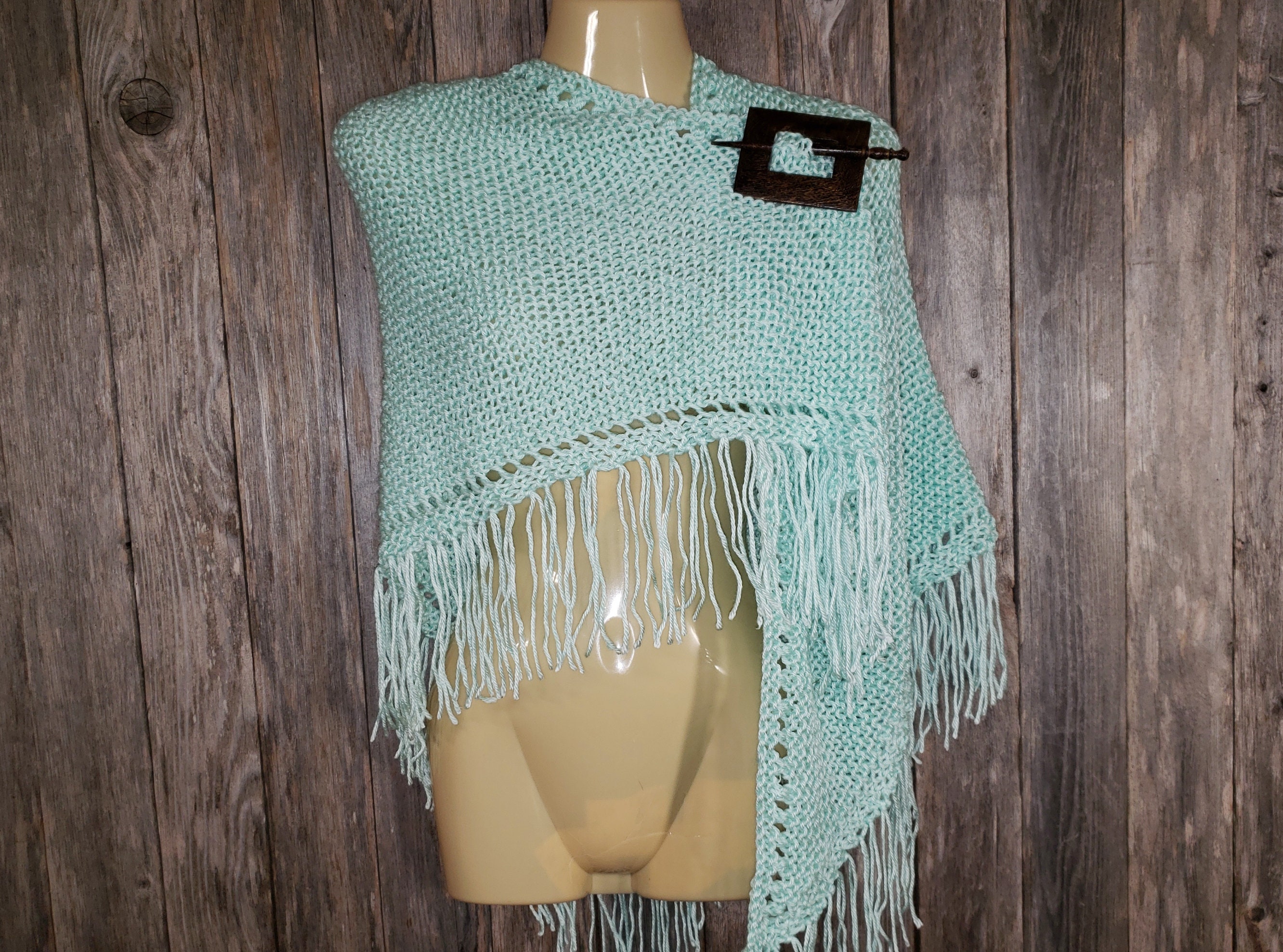 NEW Light Mint Green Hand Knitted Shawl Wrap Handmade Scarf - Etsy