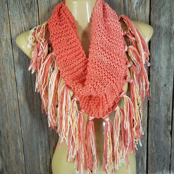 Coral Infinity Scarf - Etsy