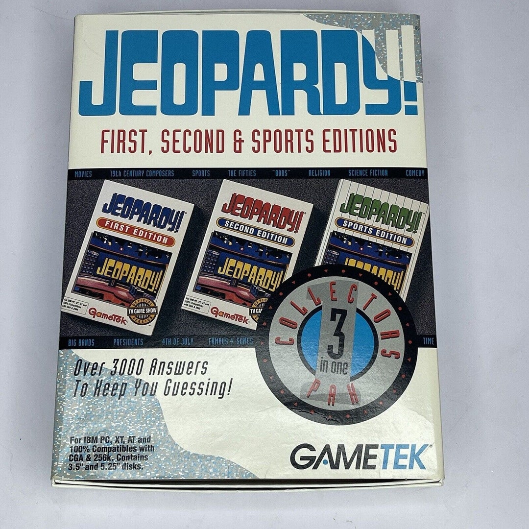 1990 Gametek Jeopardy First Second and Sports Edition IBM 5.25 Disks - Etsy