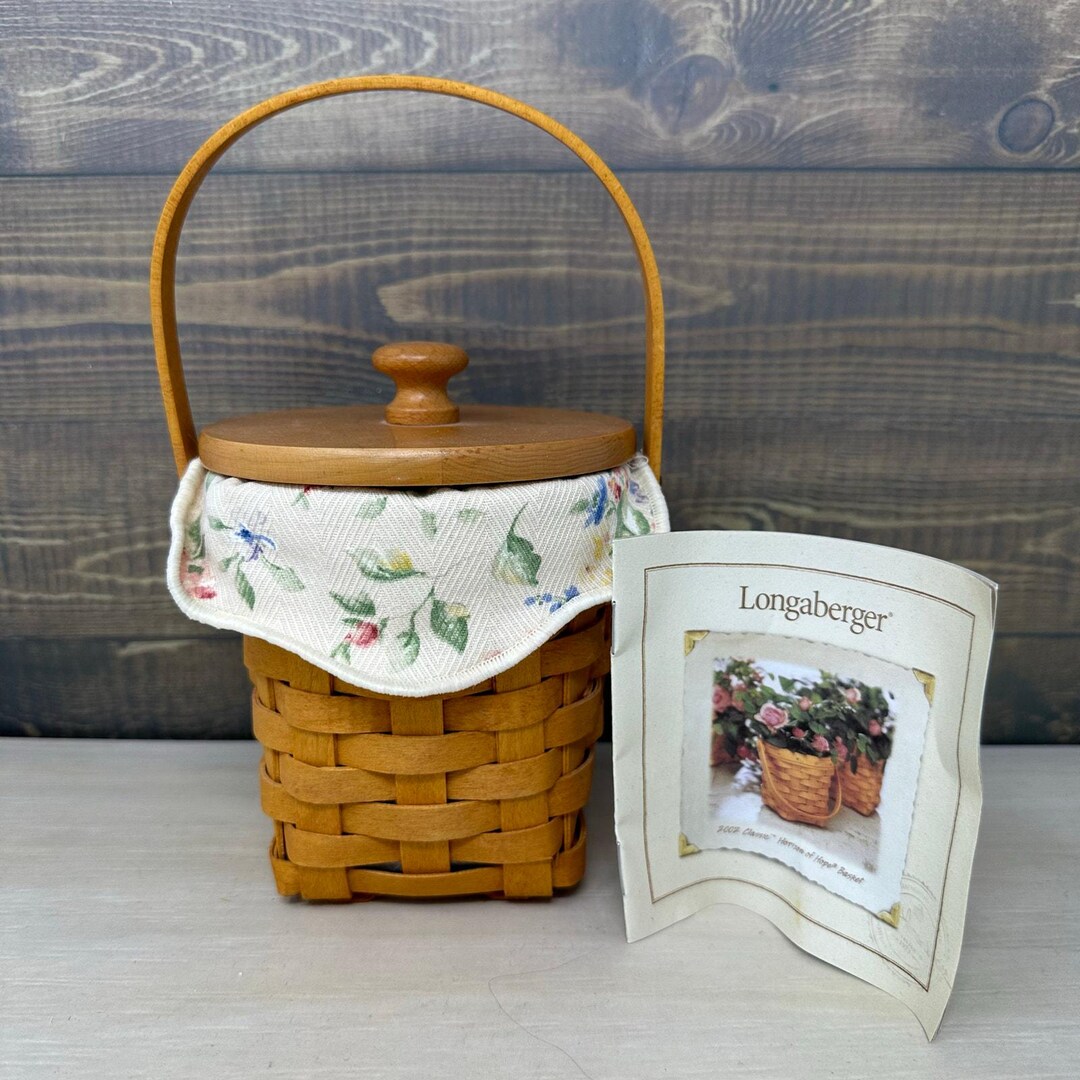 Longaberger 2002 Horizon of Hope Basket Combo With Lid Liner Protector ...