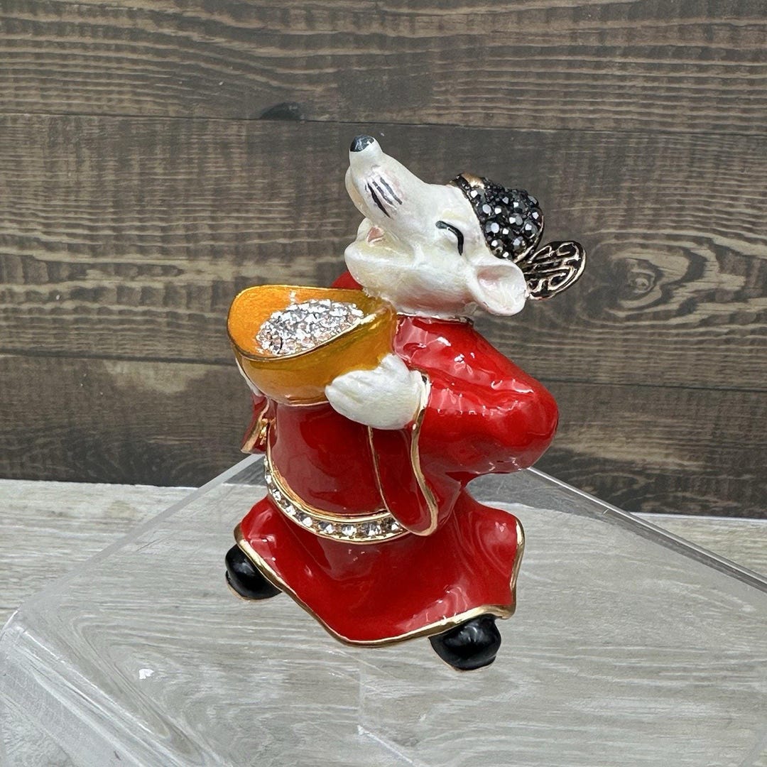 Rucinni Sorcerer Fortune Mouse Enameled Swarovski Crystal Trinket Box ...