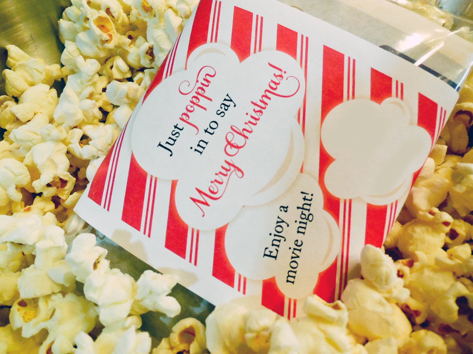 Holiday Neighbor Gift- 2 Microwave Popcorn Wrappers (NO Redbox Codes ...