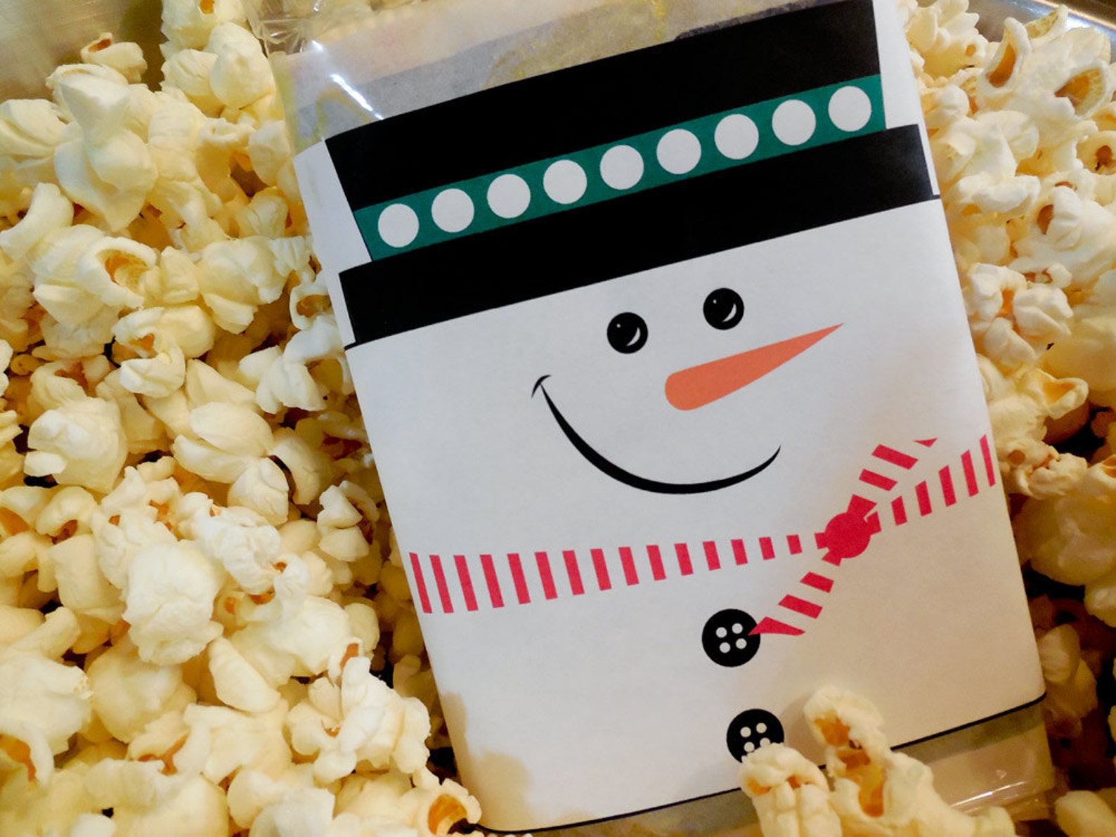 Holiday Neighbor Gift- 2 Microwave Popcorn Wrappers (NO Redbox Codes ...