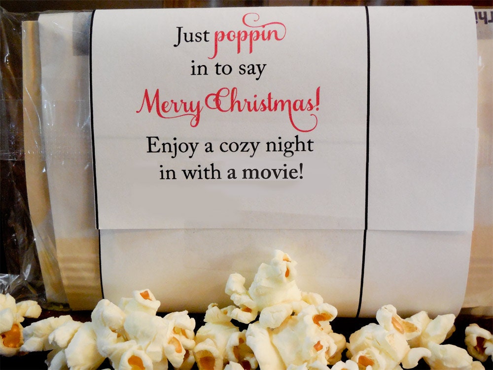 Holiday Neighbor Gift- 2 Microwave Popcorn Wrappers (NO Redbox Codes ...