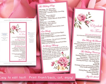 Beach Wedding Program Template Download Seahorse