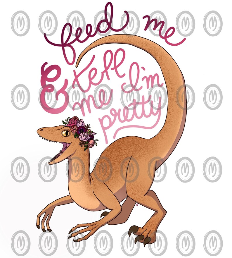 Pretty Girl Raptor Print Raptor Wall Art Dinosaur Wall Art Dinosaur Art ...