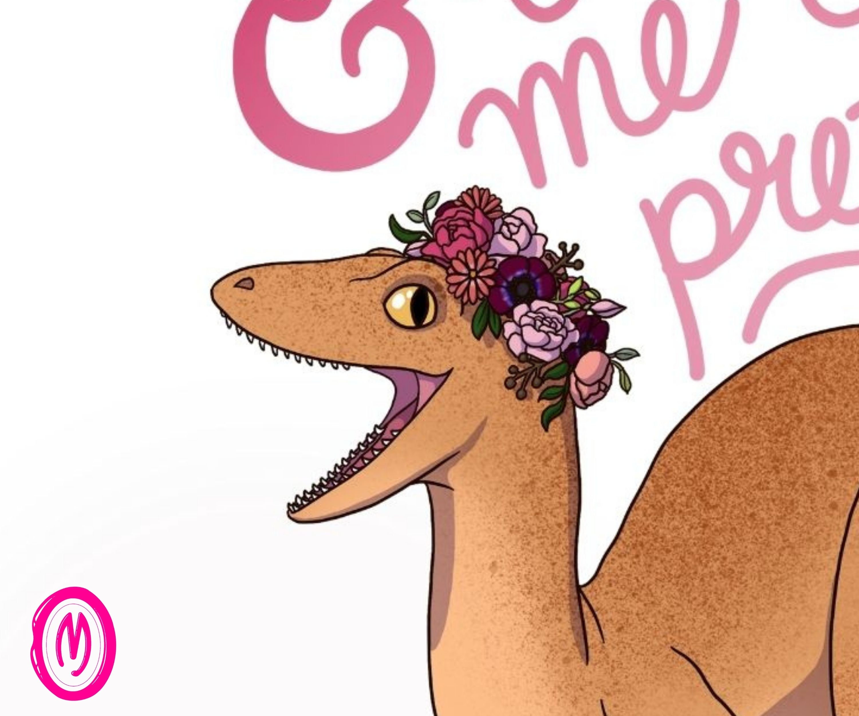 Pretty Girl Raptor Print Raptor Wall Art Dinosaur Wall Art Dinosaur Art ...