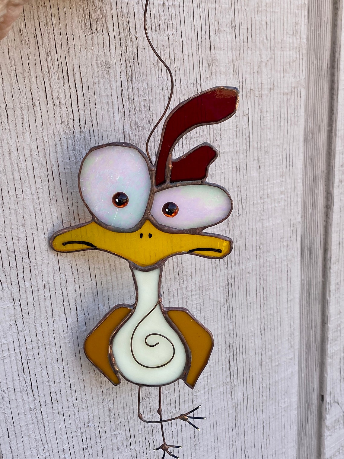 Bird, Stained Glass, Sun Catcher, Glass Bird, Crazy Bird, Unique Gift ...