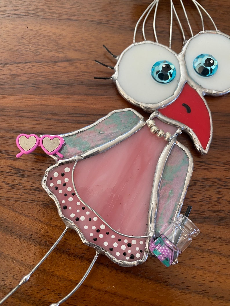 Bird, Stained Glass, Sun Catcher, Glass Bird, Crazy Bird, Unique Gift ...