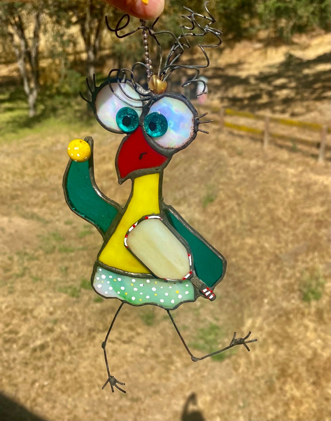 Bird, Stained Glass, Sun Catcher, Glass Bird, Crazy Bird, Unique Gift ...