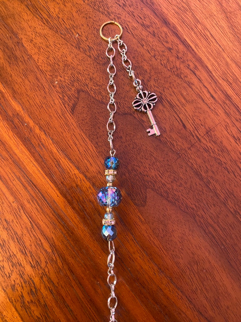 Stained Glass Butterfly Suncatcher, Skeleton Key Accent, Window Hanging ...