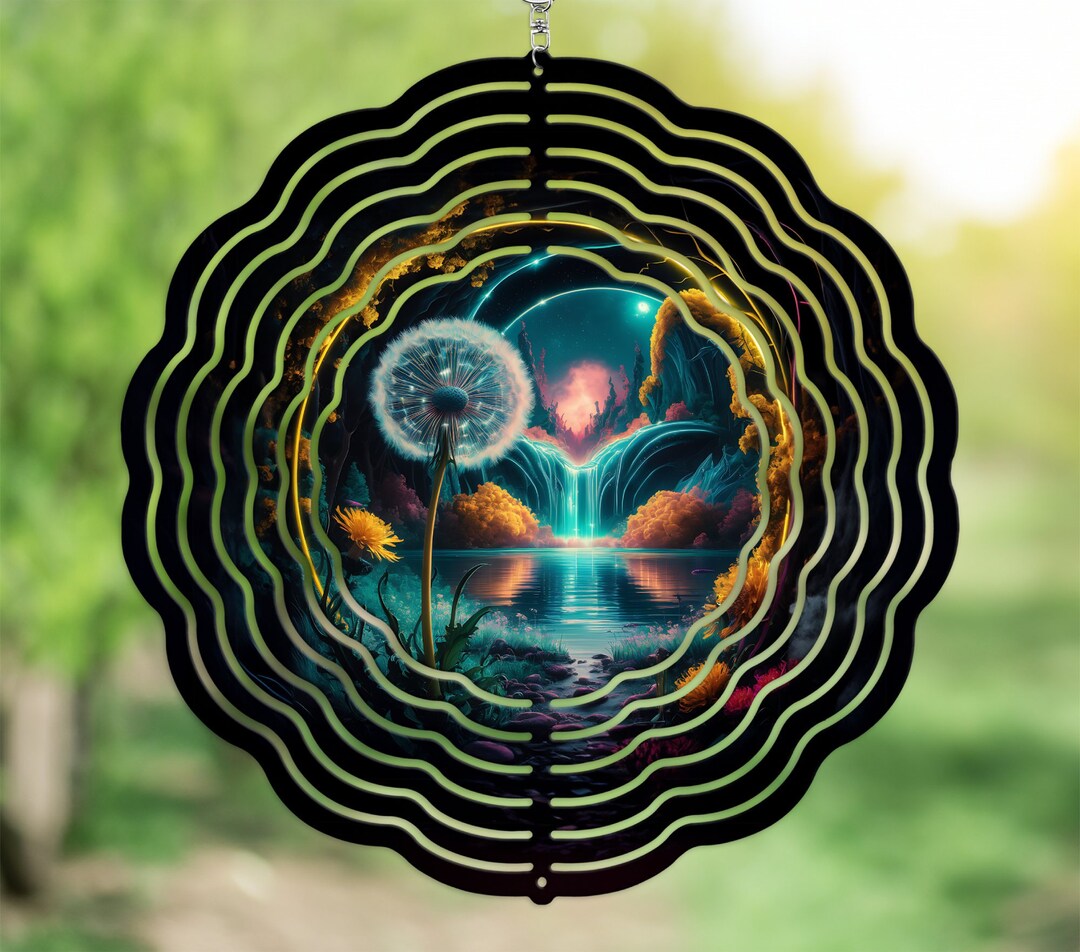 Magical Waterfall and Dandelion Spinner Sublimation Design Template ...