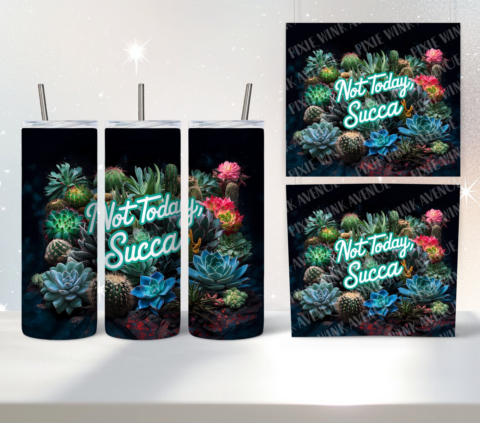 Seamless Not Today Succa 20 Oz Skinny Tumbler Sublimation Design ...