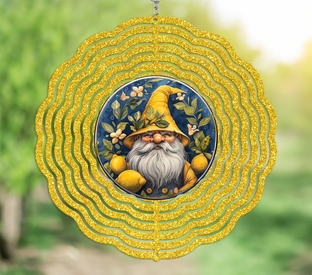 Grumpy Lemon Gnome Spinner Sublimation Design Template, Wind Spinner ...