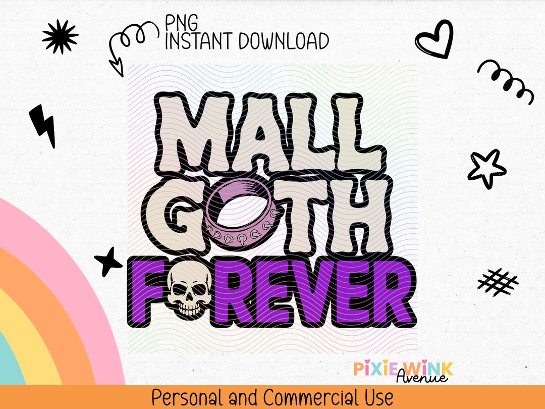 Mall Goth Forever PNG - Retro Alt Nostalgia With Skull & Choker - Y2K ...
