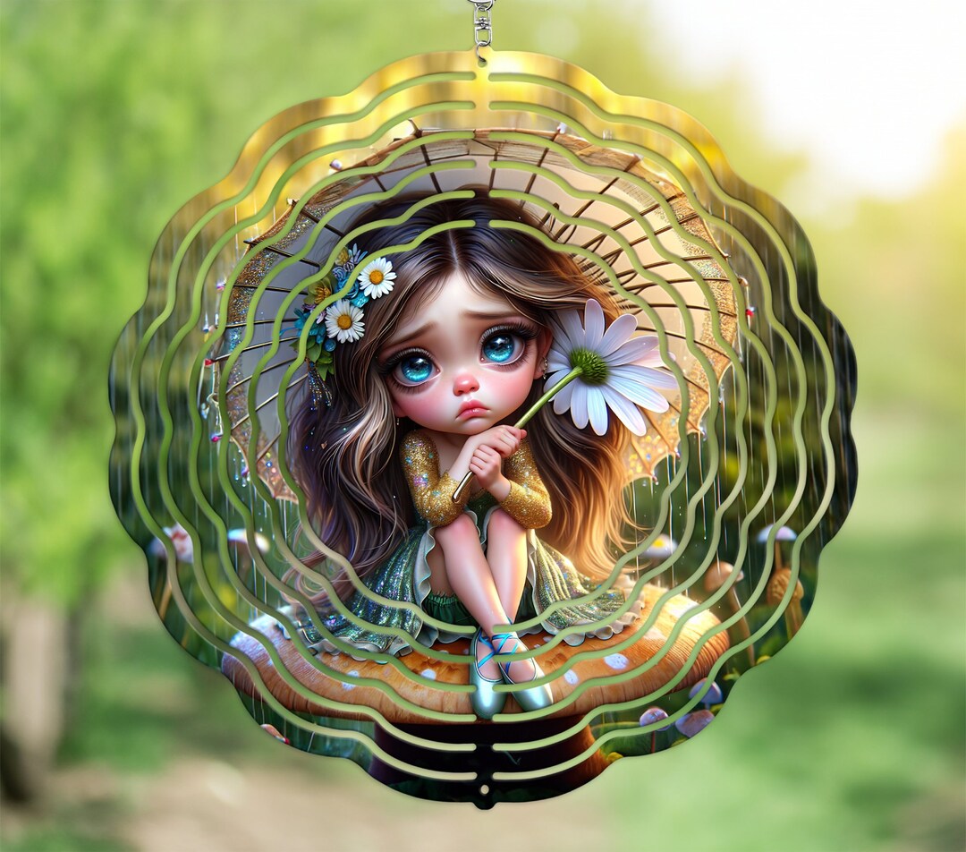Sad Fairy Mushroom Spinner Sublimation Design Template, Wind Spinner ...
