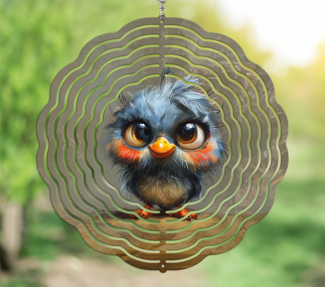 Cute Blue Bird Spinner Sublimation Design Template, Wind Spinner PNG ...