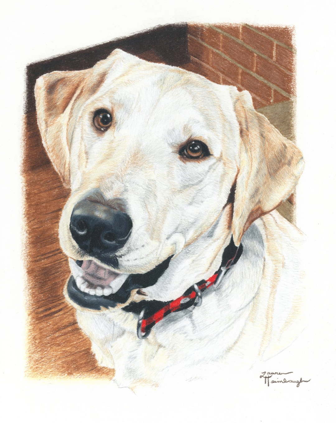 Print of Yellow Lab Drawing - Etsy