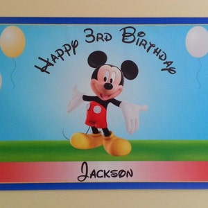 Personalized Disney Mickey Mouse Birthday Party Big Vinyl Banner Sign ...