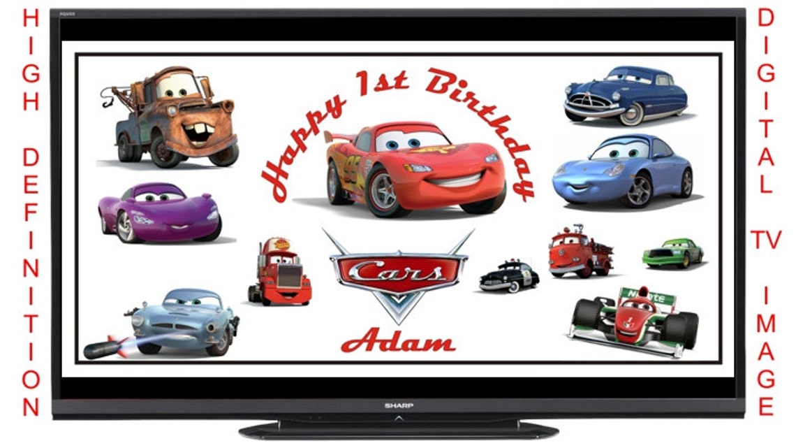 Personalized Disney Pixar Cars Digital Birthday Party Sign Banner Image ...