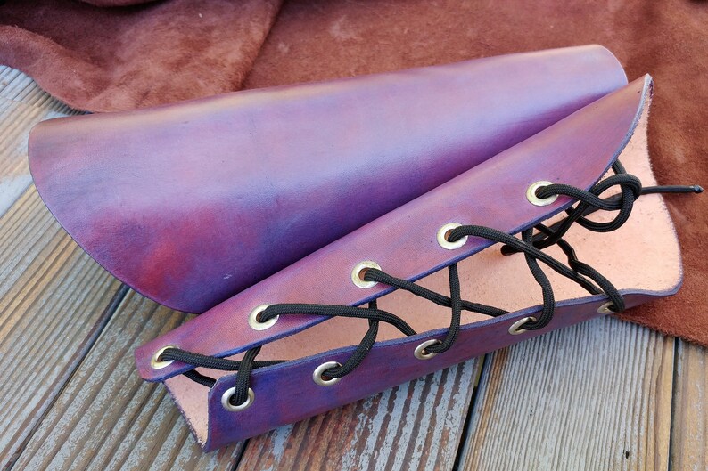 Pair of Leather Bracers Armguards Laced Plain or Studded Hard - Etsy