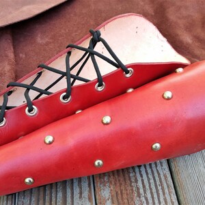 Pair of Leather Bracers Armguards Laced Plain or Studded Hard LARP ...