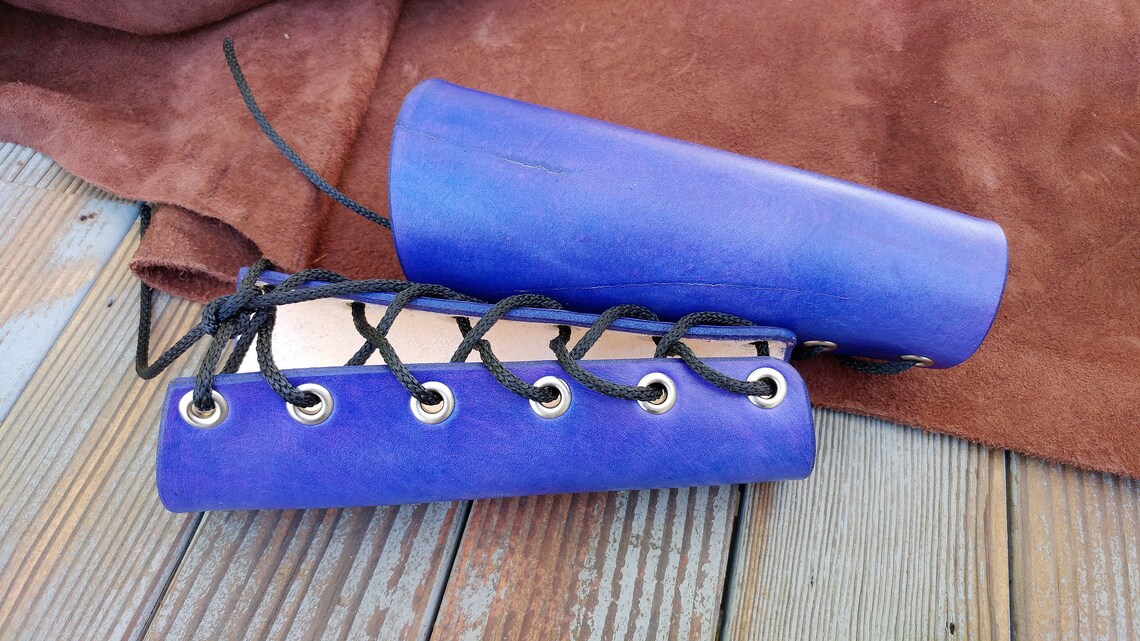 Pair of Leather Bracers Armguards Laced Plain or Studded Hard | Etsy