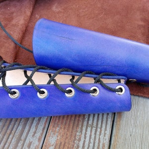 Pair of Leather Bracers Armguards Laced Plain or Studded Hard LARP ...
