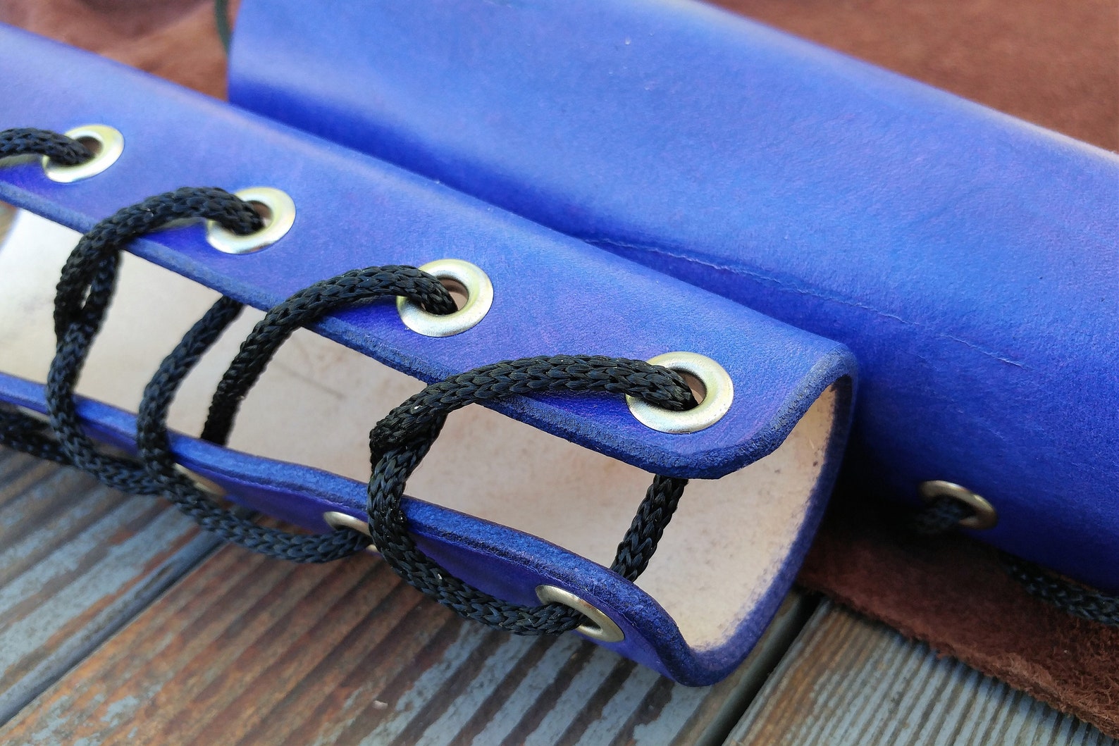 Pair of Leather Bracers Armguards Laced Plain or Studded Hard | Etsy