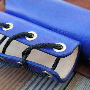 Pair of Leather Bracers Armguards Laced Plain or Studded Hard LARP ...