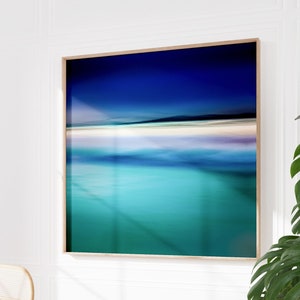 Large Turquoise Coastal Wall Art, Teal and Blue Ocean Art, Original ...