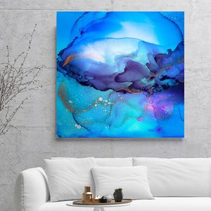 Fluid Art Blue Violet Alcohol Ink Alcohol Ink Painting - Etsy