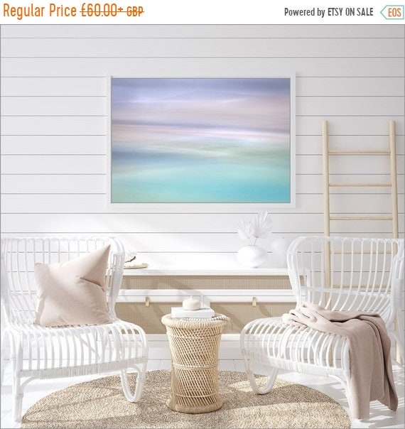 Pastel Color Wall Art Turquoise Pink Sky Wall Art for Bedroom - Etsy