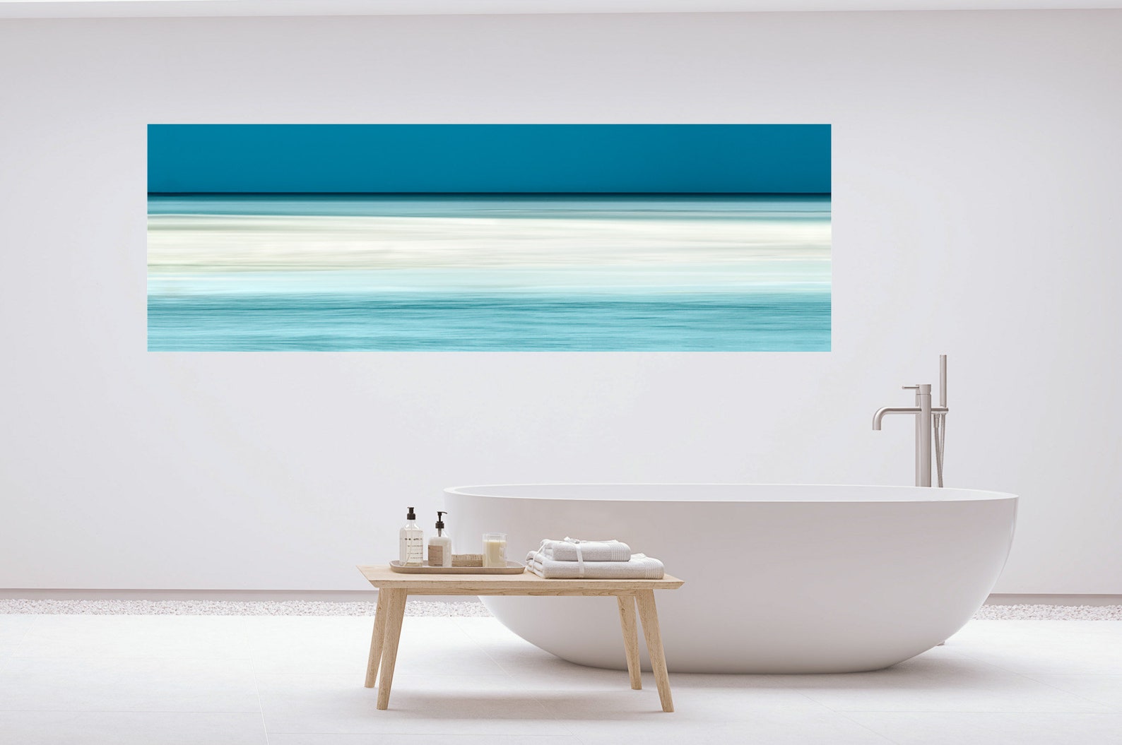 Panoramic Teal Wall Art Print: Extra Large Abstract Minimalist Rothko ...
