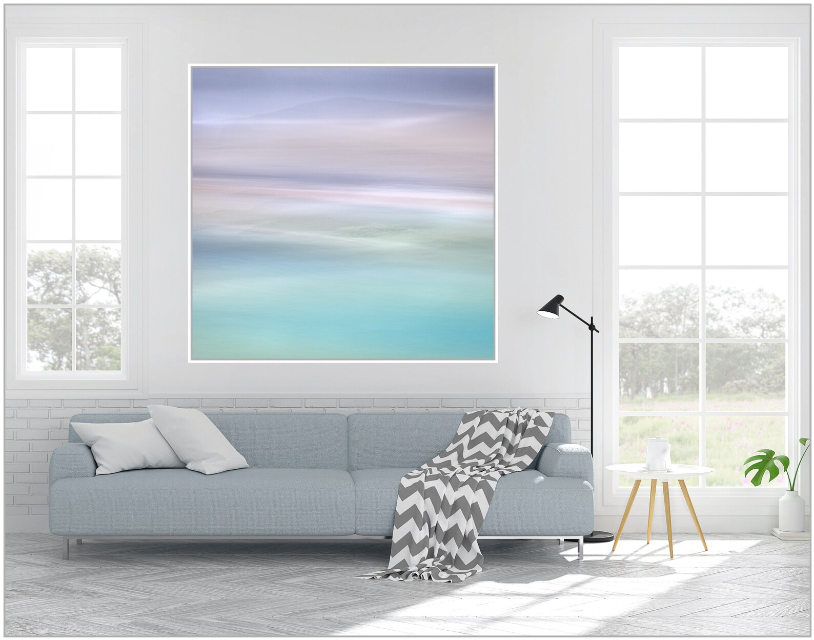 Pastel Color Wall Art Turquoise Pink Sky Wall Art for Bedroom - Etsy
