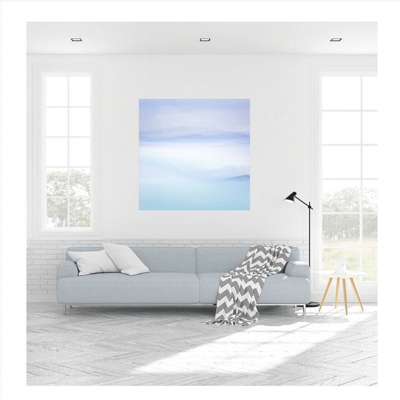Soft Pastel Blue Wall Art, Turquoise Pink Sky Blue Wall Art for Bedroom ...