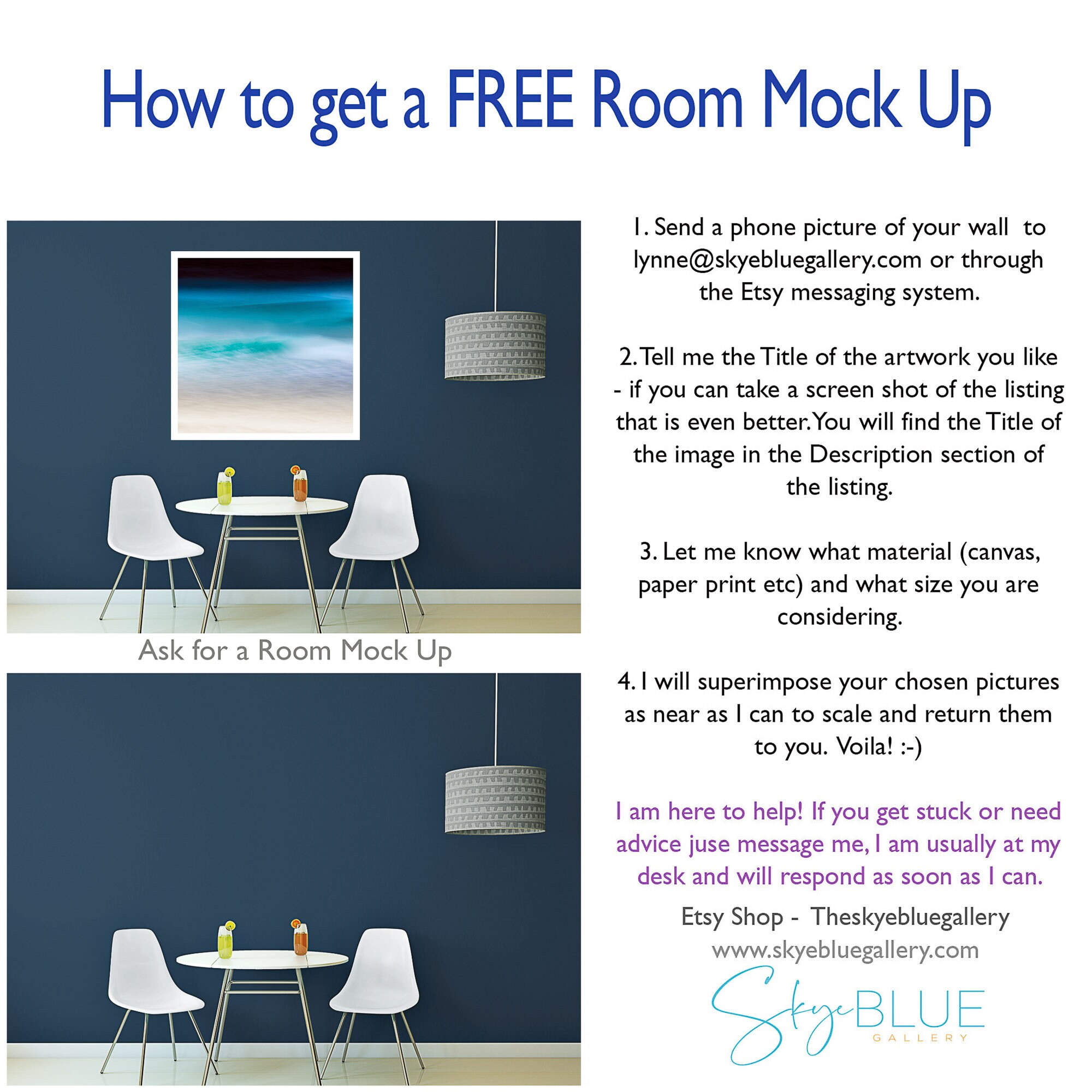 Soft Pastel Blue Wall Art, Turquoise Pink Sky Blue Wall Art for Bedroom ...