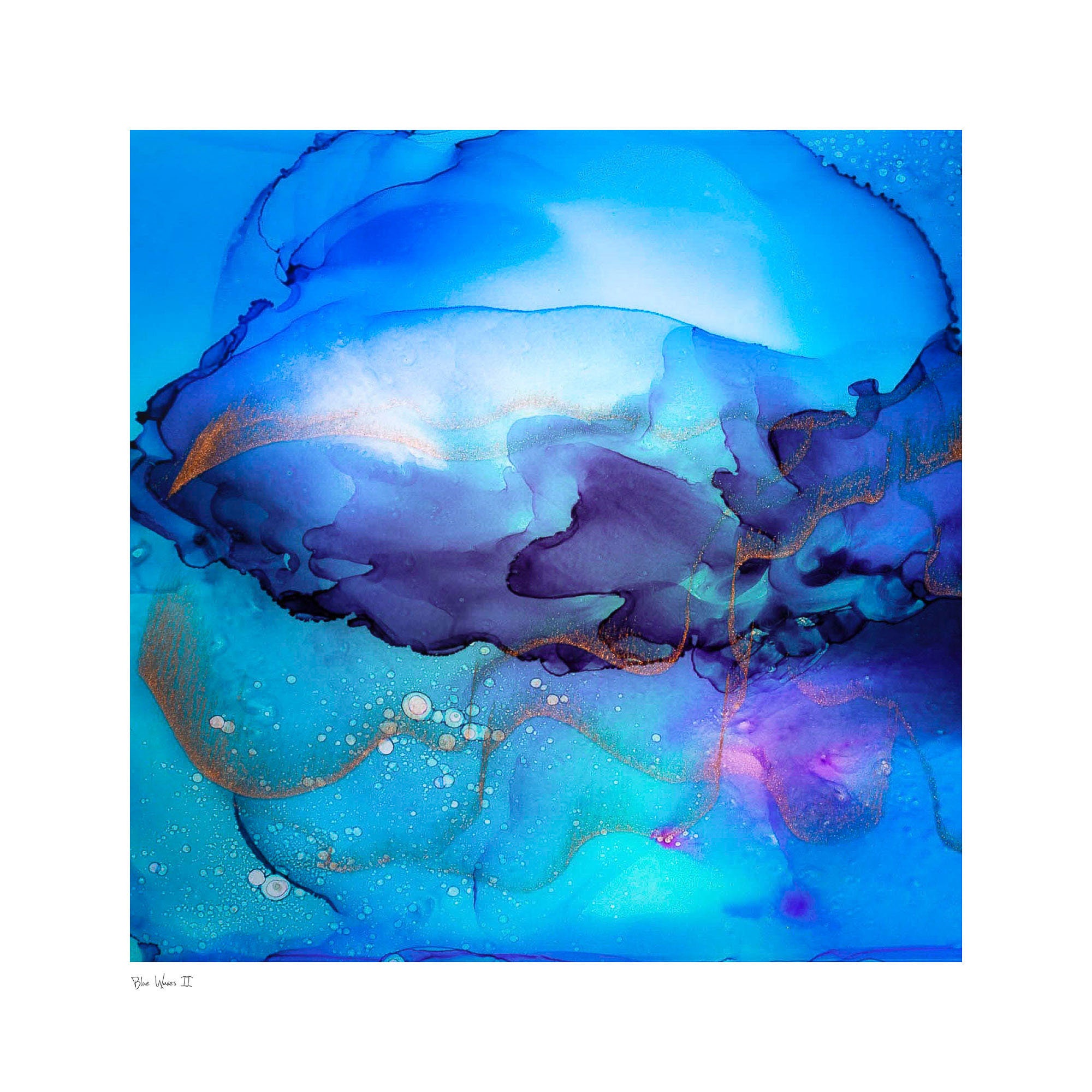 Fluid art blue violet alcohol ink alcohol ink painting | Etsy