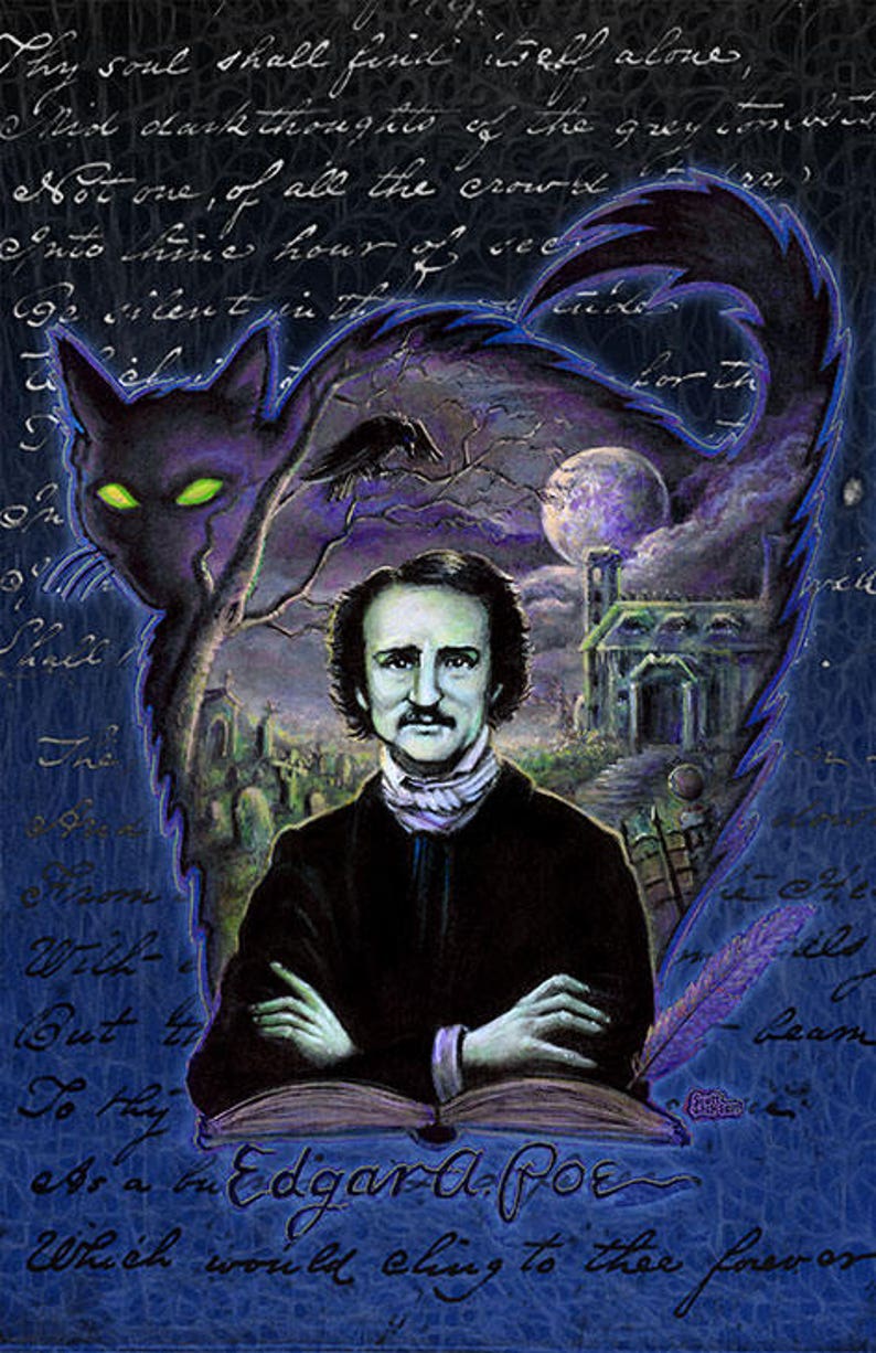 3 SIZES Edgar Allan Poe Gothic Art Print Poster by Scott - Etsy
