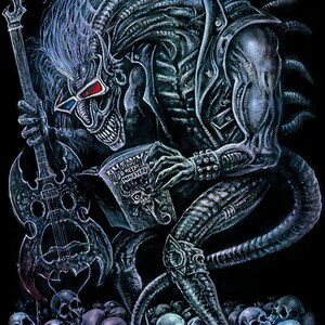 3 SIZES Heavy Metal Punk Alien With 3D Glasses Art Print Poster by ...