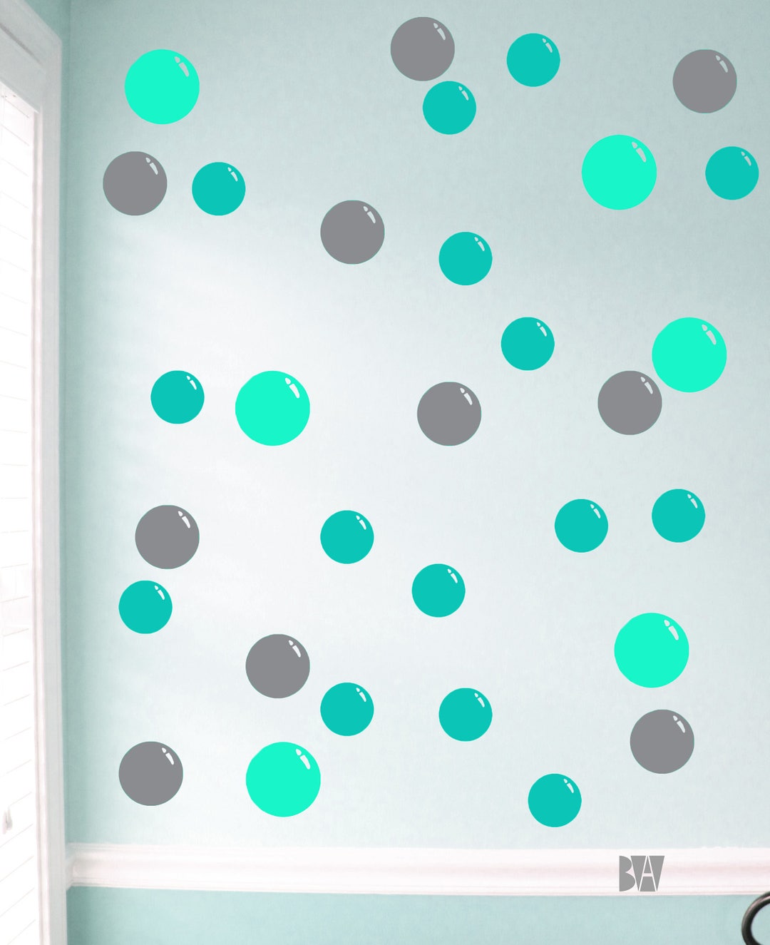 Bubble Wall Decals. Bathroom Decals. Wall Decor. Green Decals. Vinyl ...