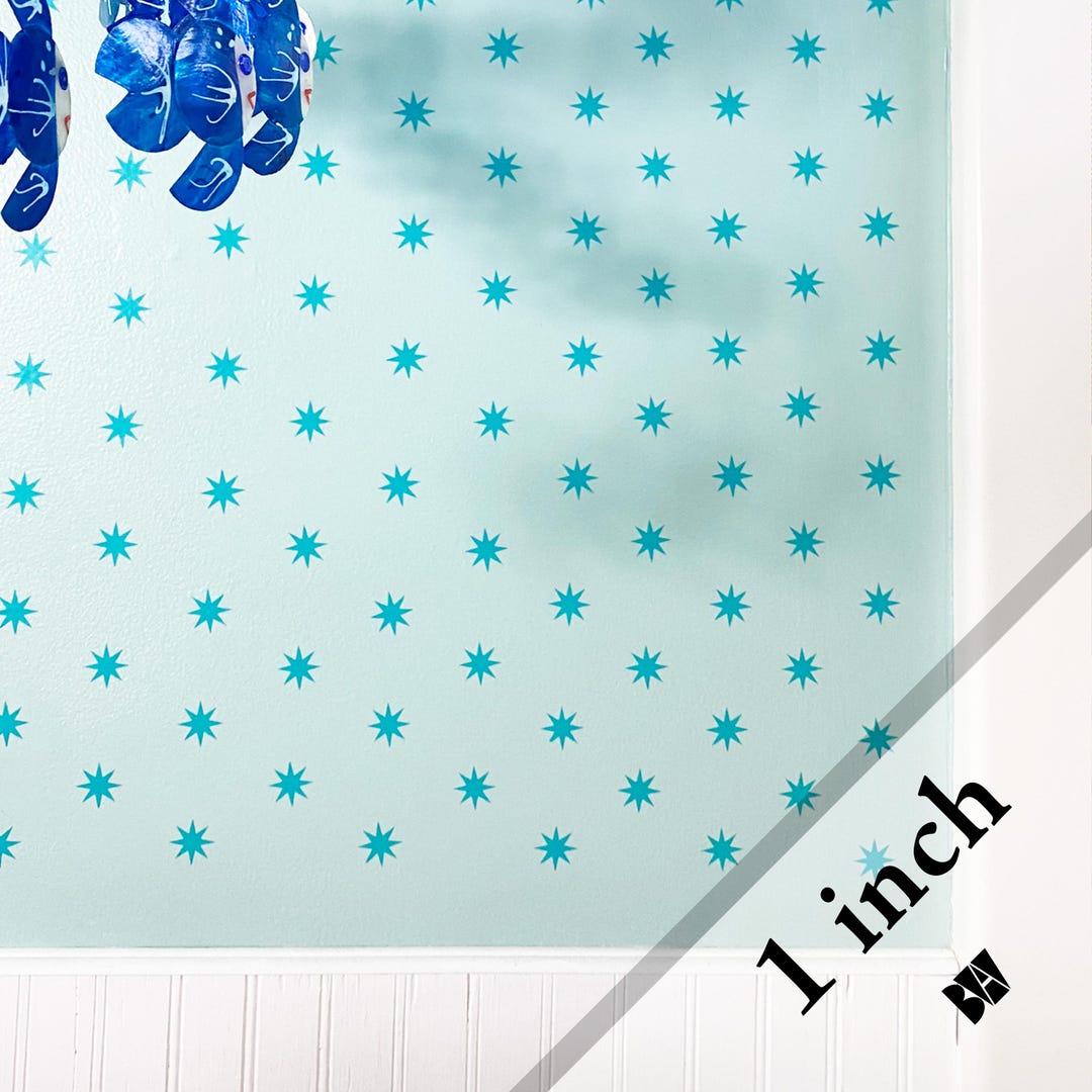 1 Inch Star Decals. Star Ceiling. 8 Point Star Decals. Geometric Wall ...