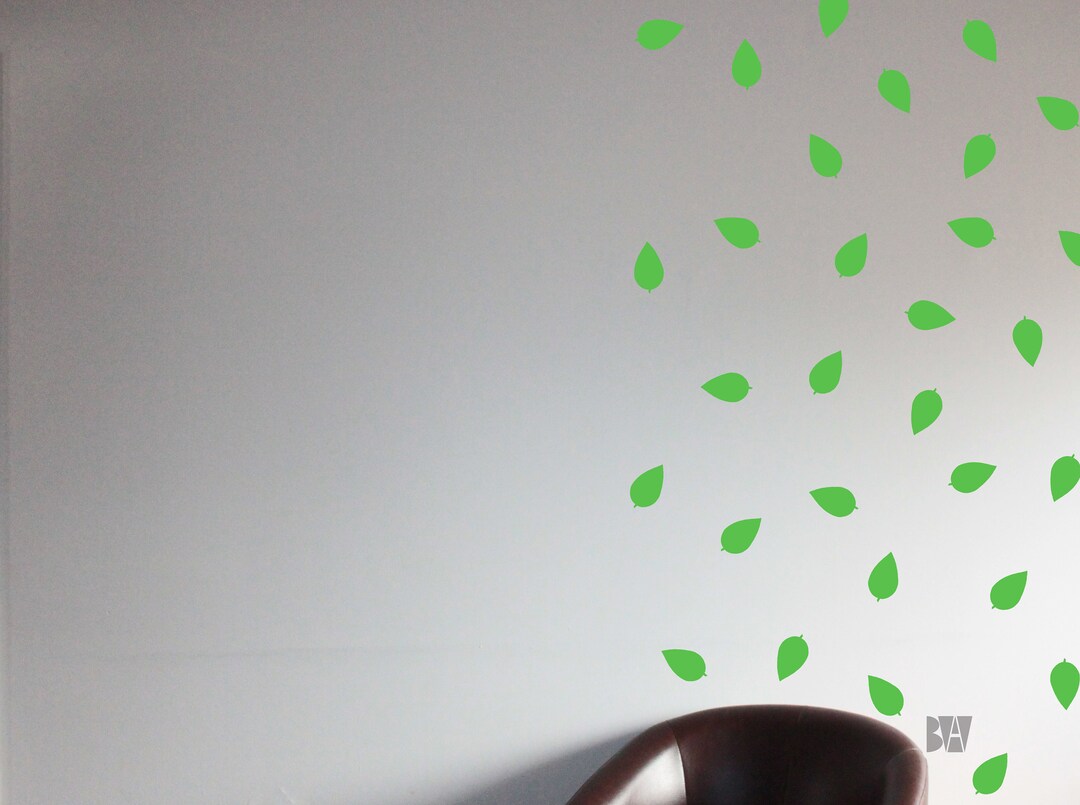 Leaves Wall Decals. Green Decals. Fall Decor. Leaf Decals. Livingroom ...